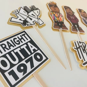 12 Hip Hop Cupcake Toppers, Rappers Cupcake Toppers, 90s Birthday Party ...