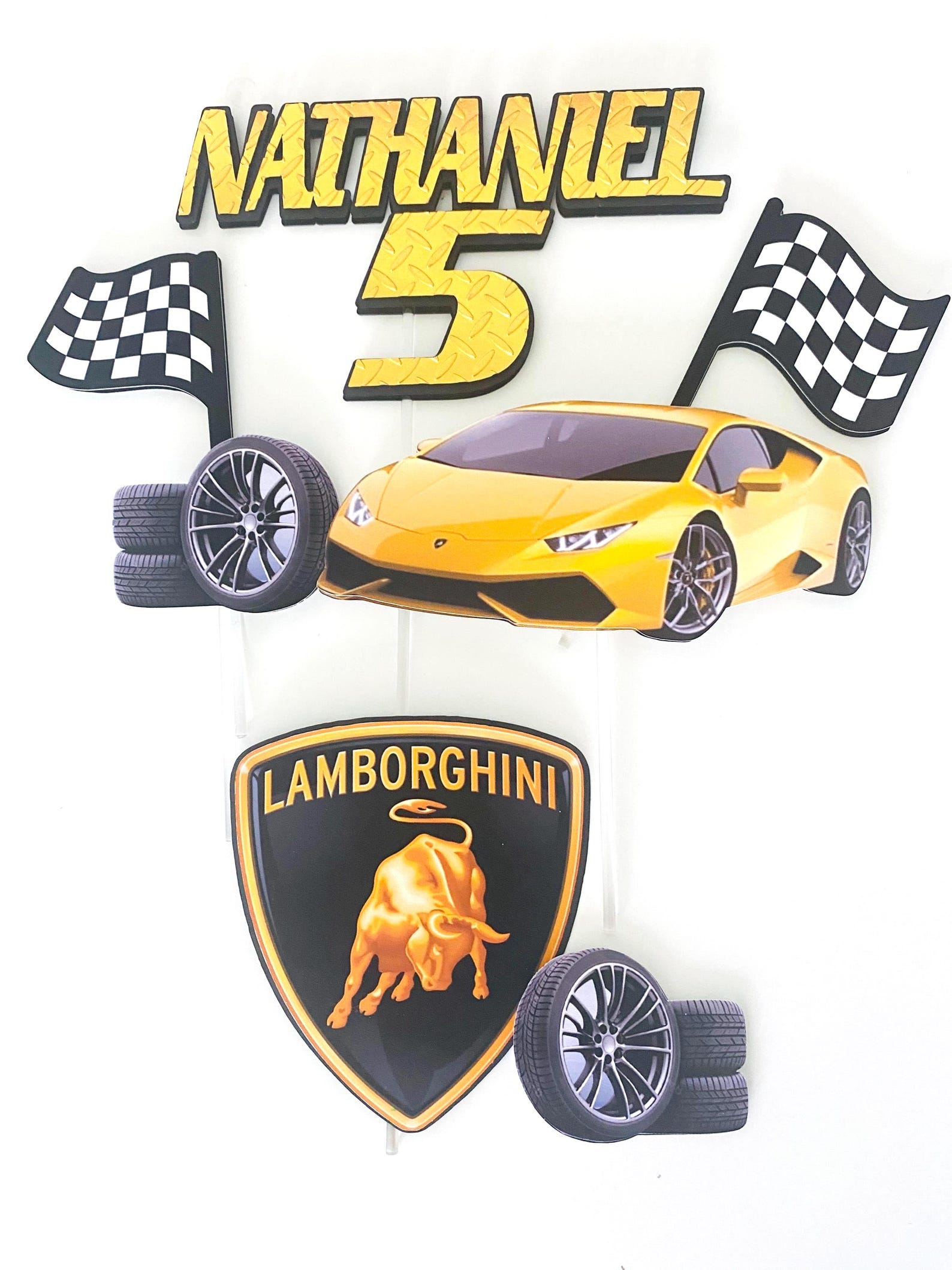 Lamborghini Cake Topper Personalized Sports Car Party Decor Etsy