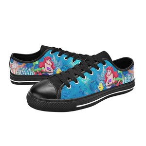 The Little Mermaid Low Top Shoes Sneakers, Personalized Custom Kids ...