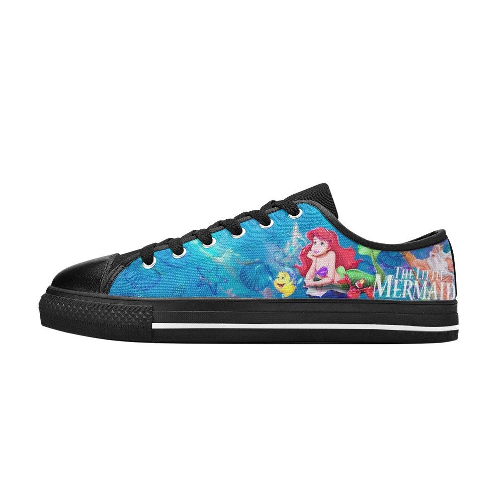 The Little Mermaid Low Top Shoes Sneakers, Personalized Custom Kids ...