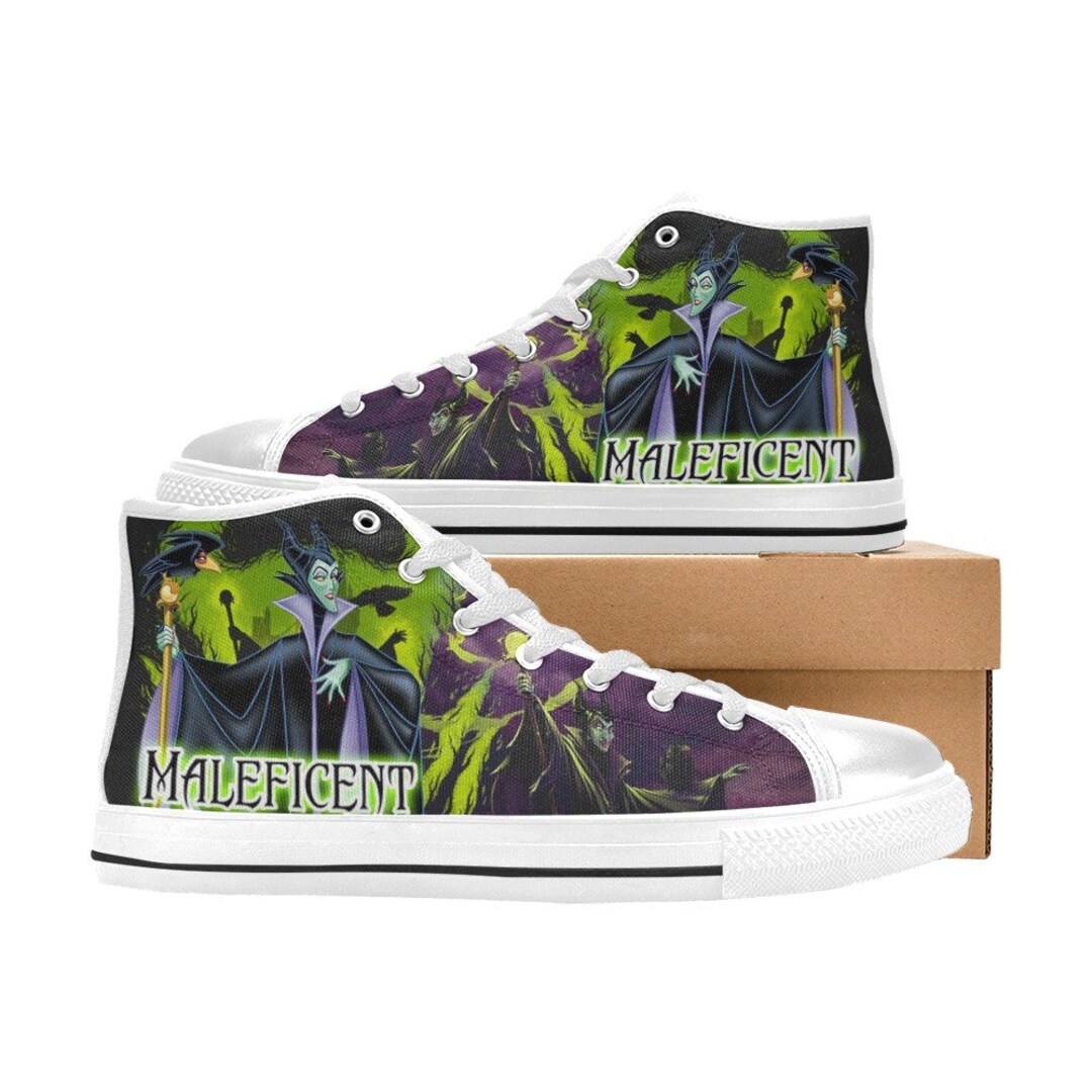 Maleficent High Top Shoes Sneakers, Personalized Custom Kids, and Adult ...