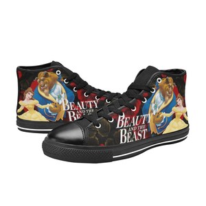 Beauty & the Beast High Top Shoes Sneakers, Personalized Custom Kids ...