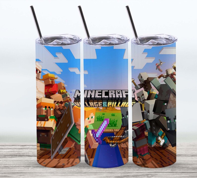 Gaming Minecraft Tumbler Wrap Sublimation Skinny Tumbler Design Png ...