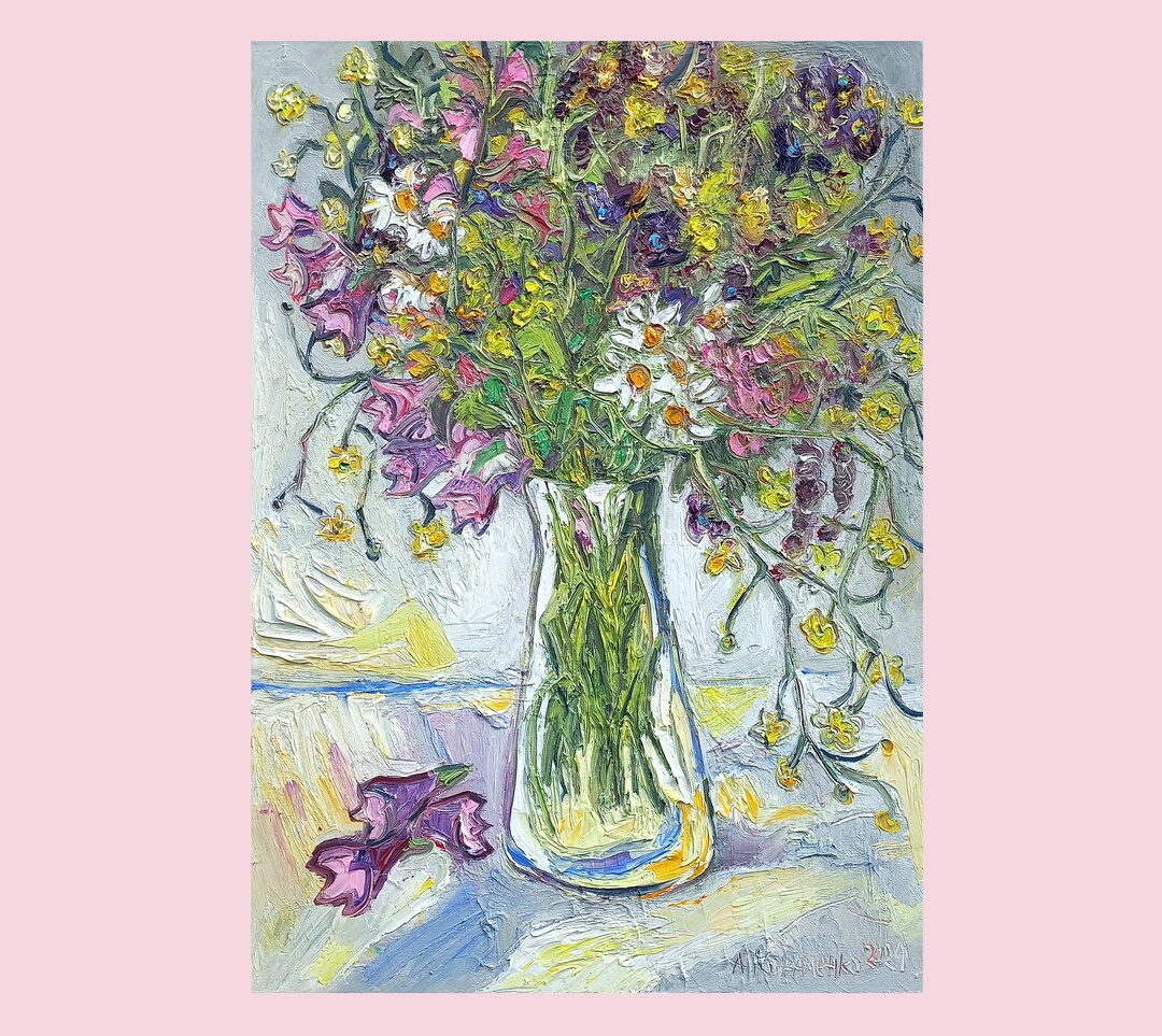 Wild Flowers Oil Painting Original Textured Painting Field Bouquet ... Wild Flowers Oil Painting Original Textured Painting Field Bouquet ...