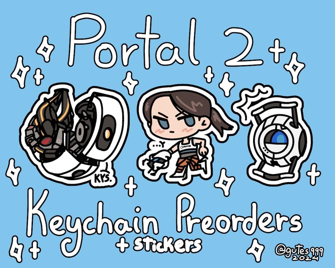 Portal 2 Keychain Stickers Preorder, Chell, Glados, Wheatley - Etsy