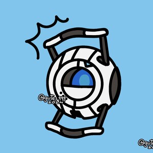 Portal 2 Keychain + stickers , chell, glados, wheatley - Etsy México