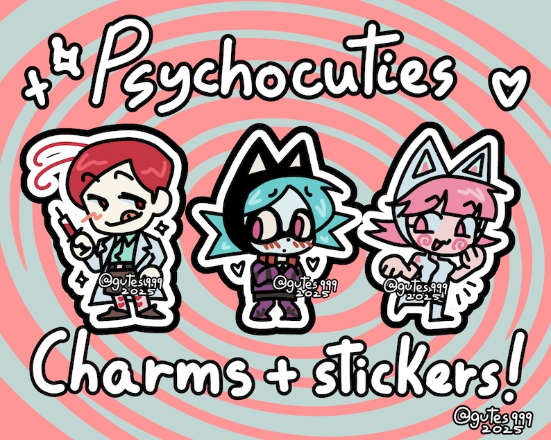 Psychocuties Keychain + Stickers, Doctor Masacrik, Ushka Mimi ...