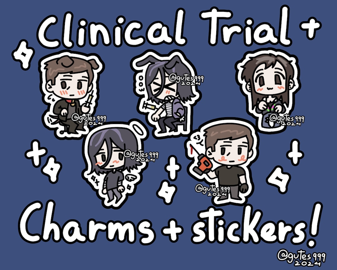 Clinical Trial Keychains + Stickers, Lee, Angel, Adri - Etsy