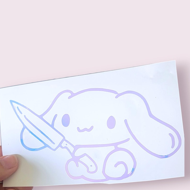 Cinnamoroll Sanrio With Knife Car Decal Mirror Decal Cinnamon Roll Sticker Waterproof - Etsy