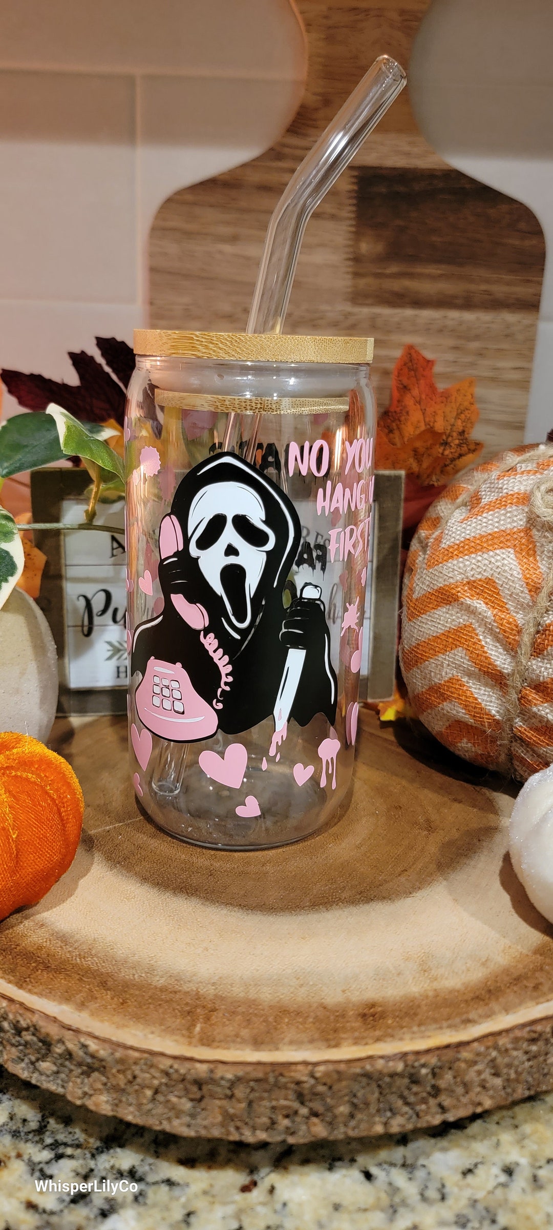 Scream Ghost Face Horror Movie Iced Coffee Glass, 16 Oz Libbey Glass ...