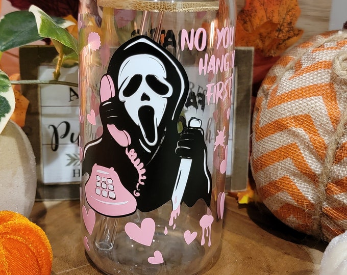 Scream Ghost Face Horror Movie Iced Coffee Glass, 16 Oz Libbey Glass ...