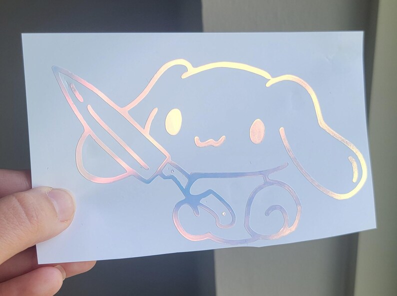 Cinnamoroll Sanrio With Knife Car Decal Mirror Decal Cinnamon Roll Sticker Waterproof - Etsy