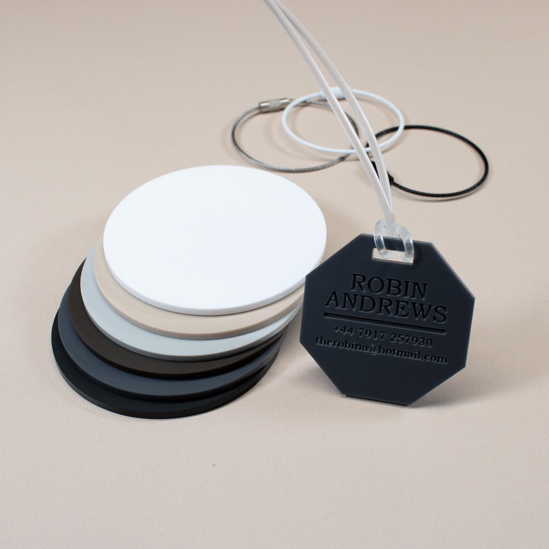 Custom Octagon Engraved Luggage Tag – Personalized Travel ID Tag ...