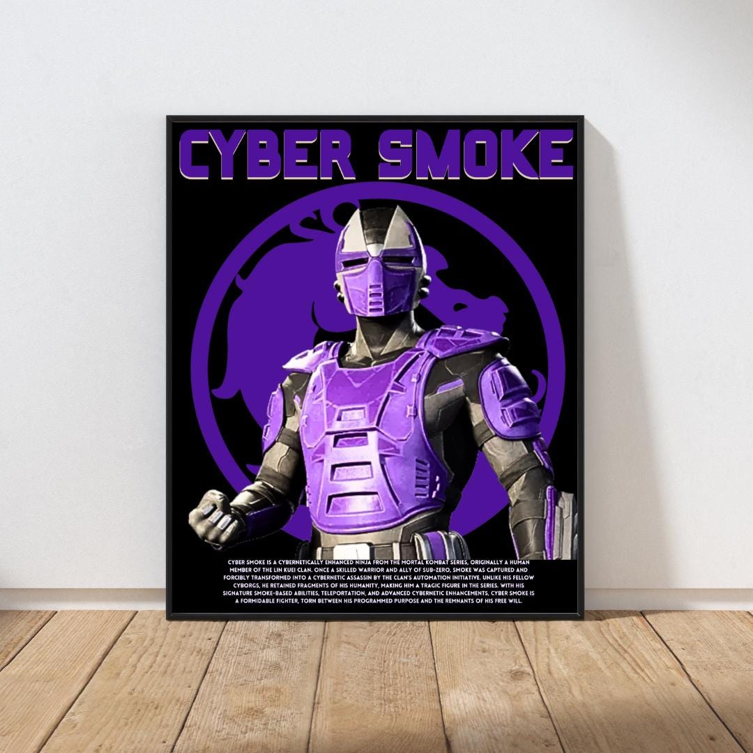 CYBER SMOKE From Mortal Kombat, Video Game Wall Art, Mortal Kombat ...