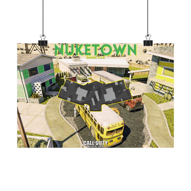 Nuketown Call of Duty Map Gamer Poster, Gaming Decor, Nuketown Map ...