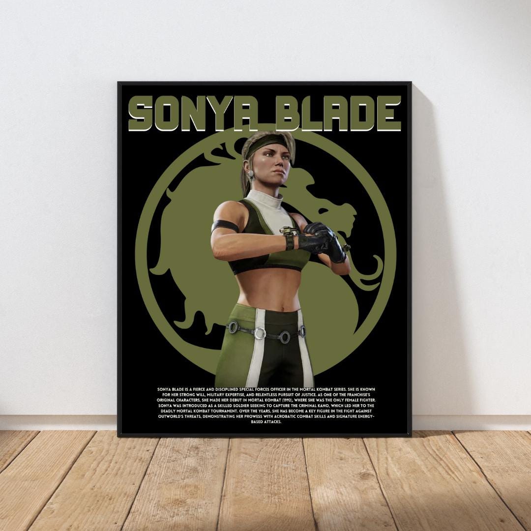 SONYA BLADE From Mortal Kombat, Video Game Wall Art, Mortal Kombat ...