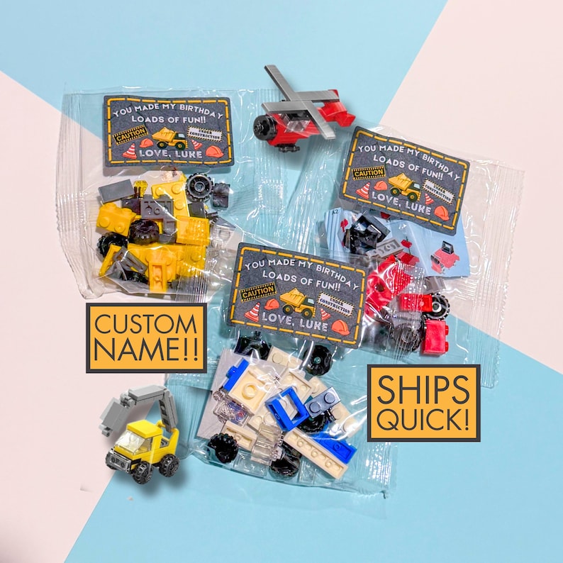 Construction Truck Birthday Party Favors Personalized Car and Truck ...