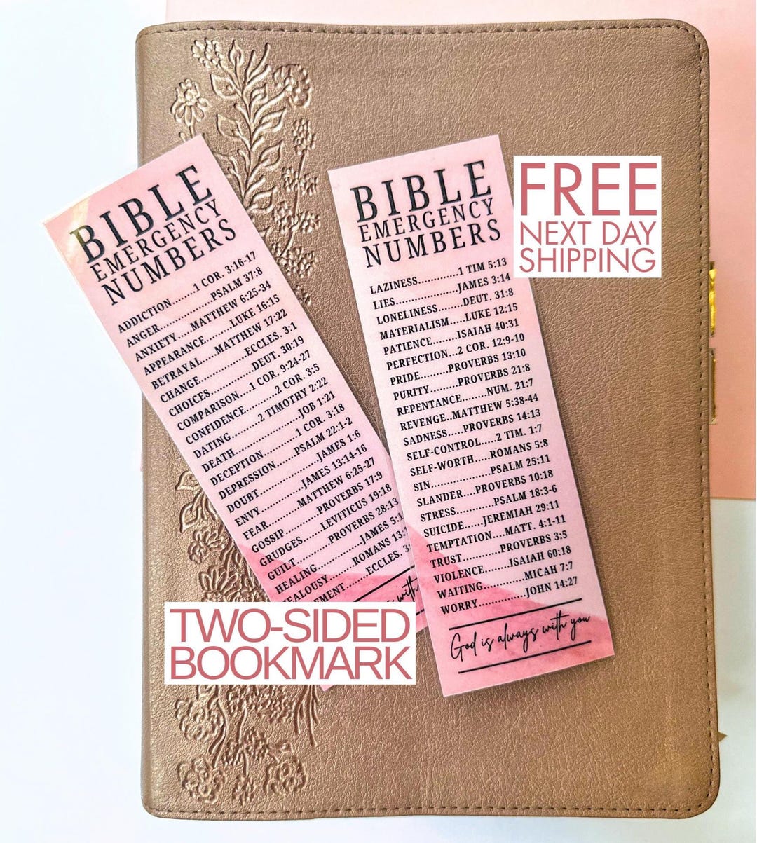 Emergency Bible Numbers Bookmark Christian Scripture Reference Card ...