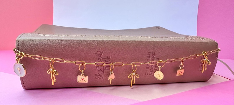 Bible Charm Chain Christian Bible Accessory Faith Gift for Women ...