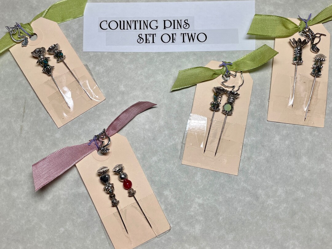 Handmade Counting Pins set of 2 Artisanal Beaded Counting Pins With ...