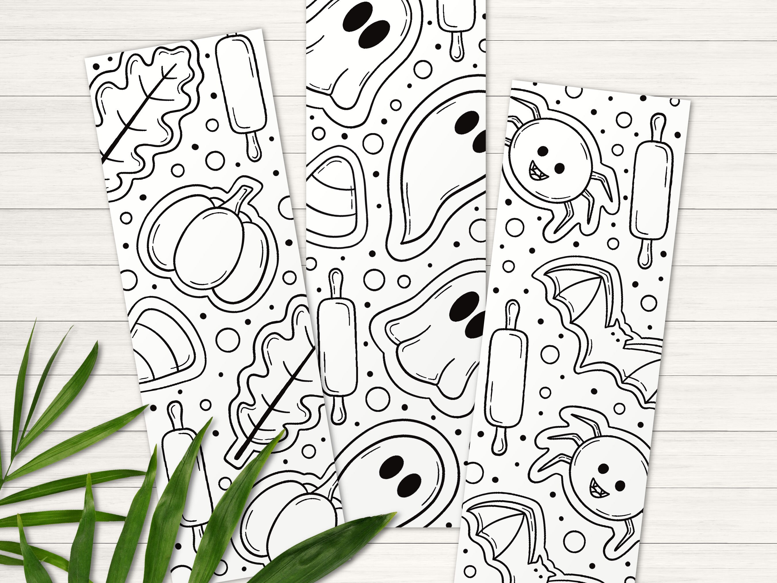 Halloween Coloring Bookmarks for Kids: Printable Party Favors (PDF) - Etsy