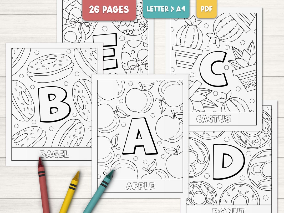 Alphabet Coloring Pages for Kids, Babys First ABC Book, Preschool ...