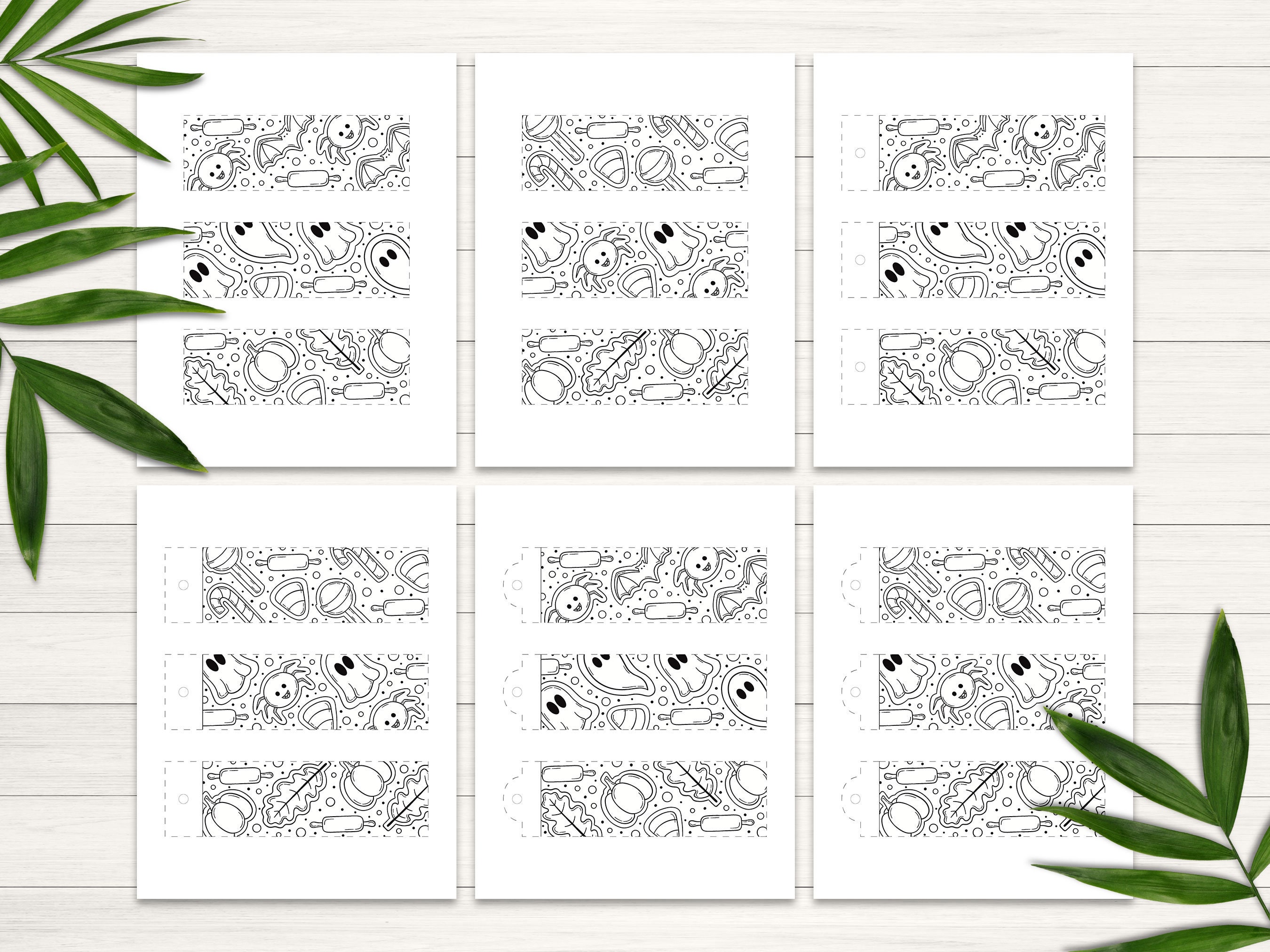 Halloween Coloring Bookmarks for Kids: Printable Party Favors (PDF) - Etsy