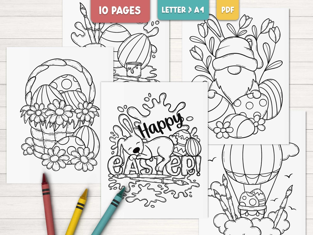 Easter Coloring Book Printable, Easter Coloring Pages for Kids, Spring ...