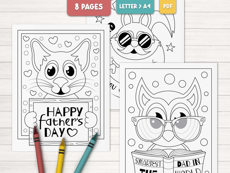 Happy Fathers Day Coloring Pages for Kids Printable, Fathers Day ...
