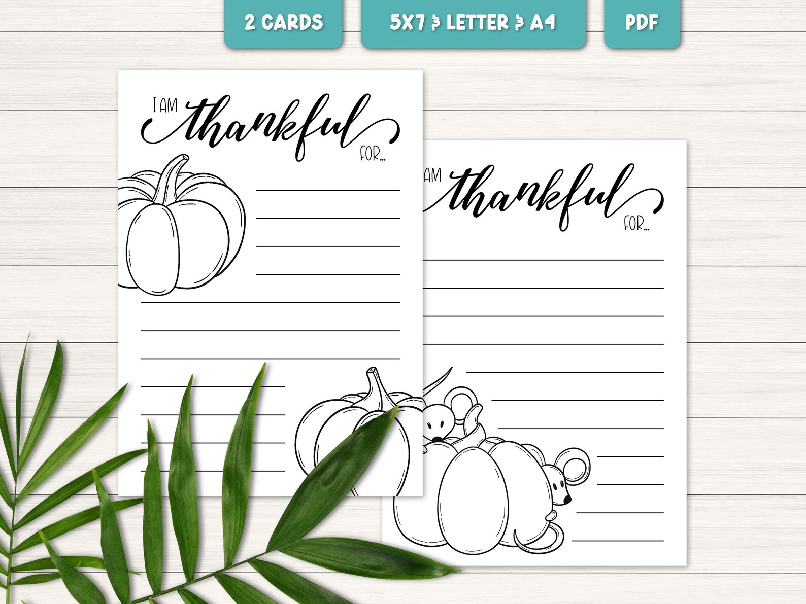 Thanksgiving Gratitude Cards Printable, I Am Thankful for Cards ...