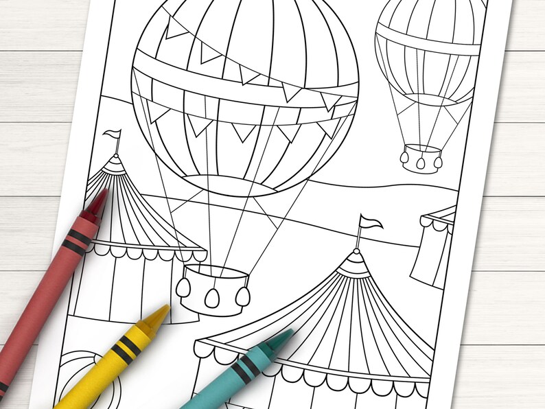 Circus Coloring Pages for Kids Printable, Carnival Party Activity ...
