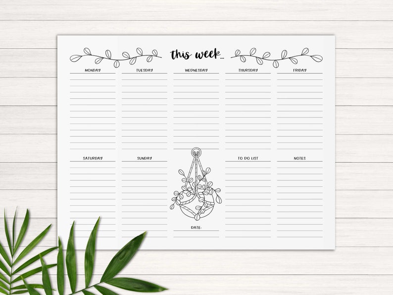 Weekly Planner Printable Floral, Coloring Planner Pages Download ...