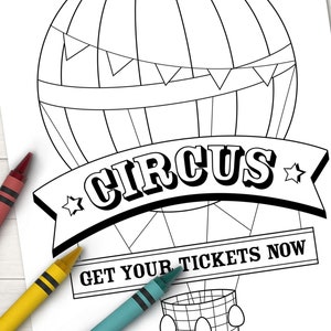 Circus Coloring Pages for Kids Printable, Carnival Party Activity ...