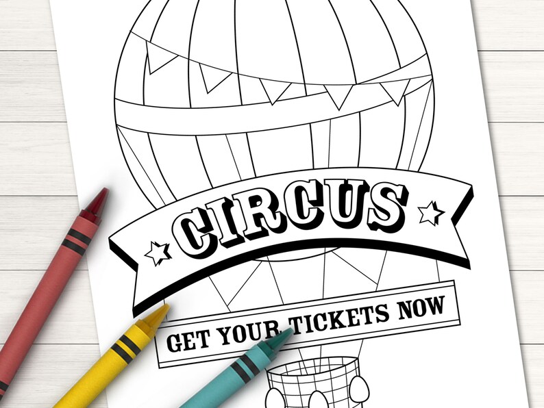 Circus Coloring Pages for Kids Printable, Carnival Party Activity ...