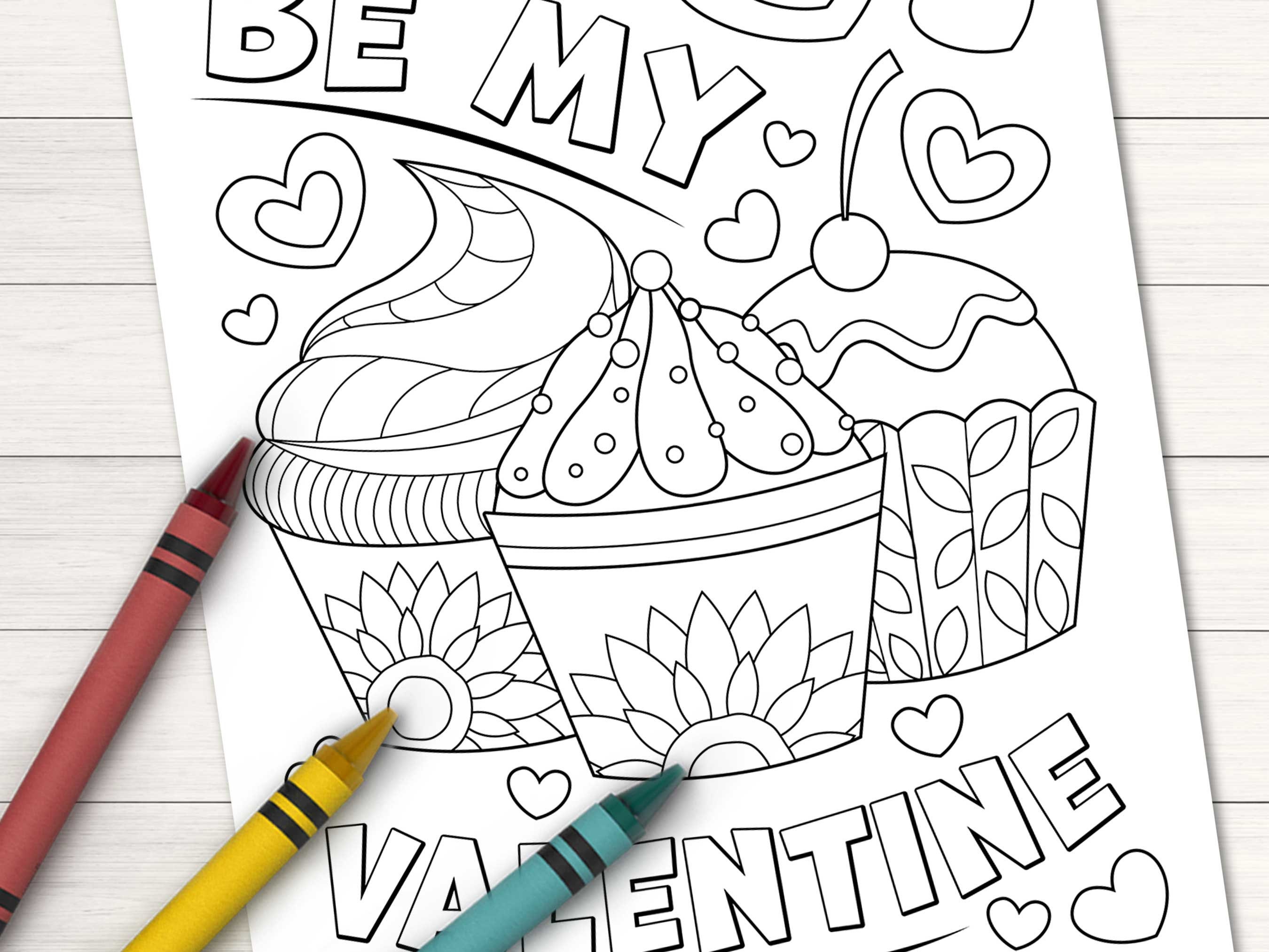 Valentines Day Coloring Pages for Kids, Printable Valentines Coloring ...