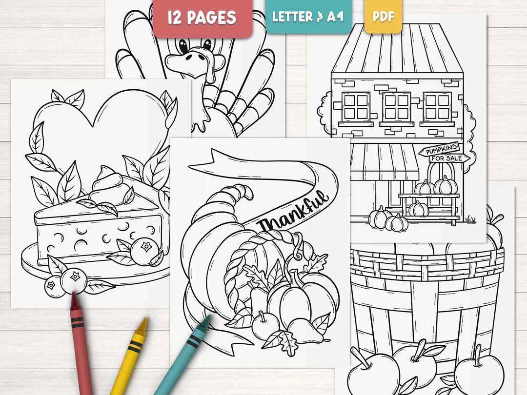 Thanksgiving Coloring Pages for Kids, Fall Coloring Pages Printable ...