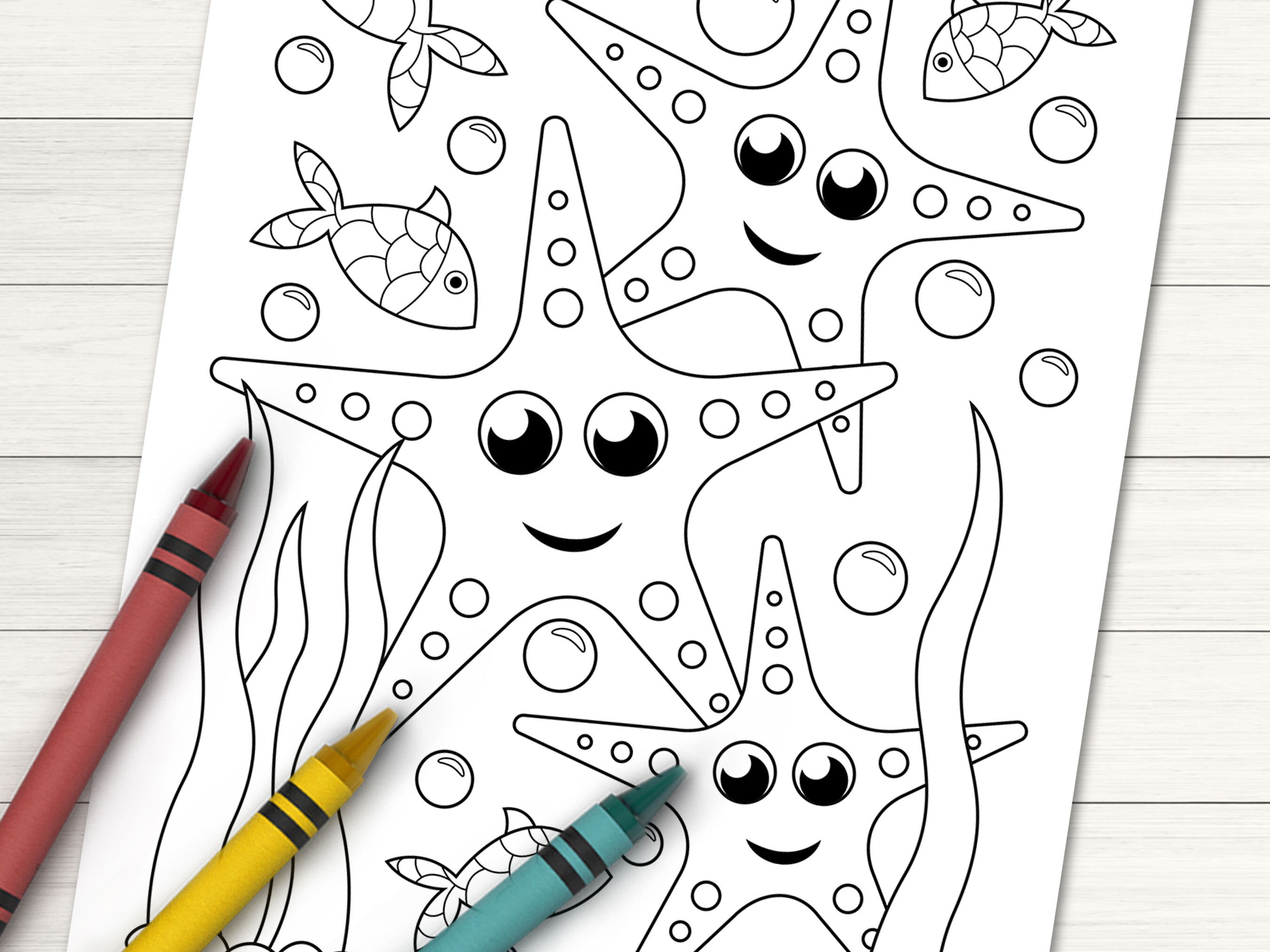Sea Animal Coloring Pages for Kids, Ocean Coloring Book, Preschool ...