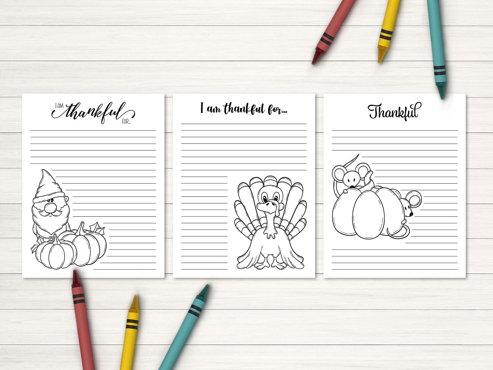 I Am Thankful for Cards, Thanksgiving Gratitude Printable, Thanksgiving ...