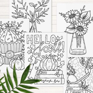 Fall Coloring Pages for Adults, Autumn Coloring Book, Pumpkin Coloring ...