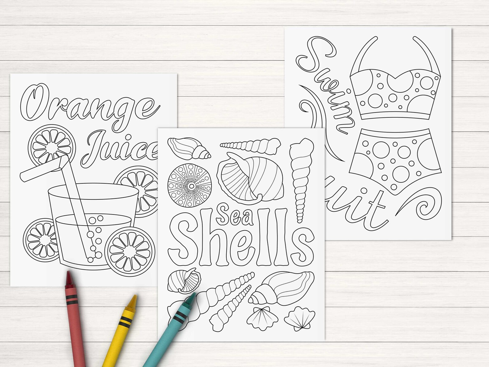 Printable Summer Coloring Pages for Adults, Summer Coloring Sheets for ...