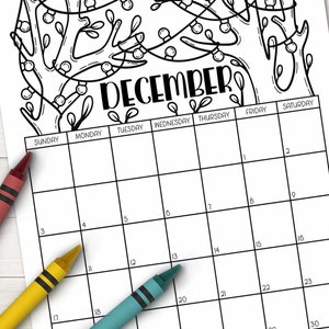 Printable Coloring Calendar for Kids School Year Calendar - Etsy