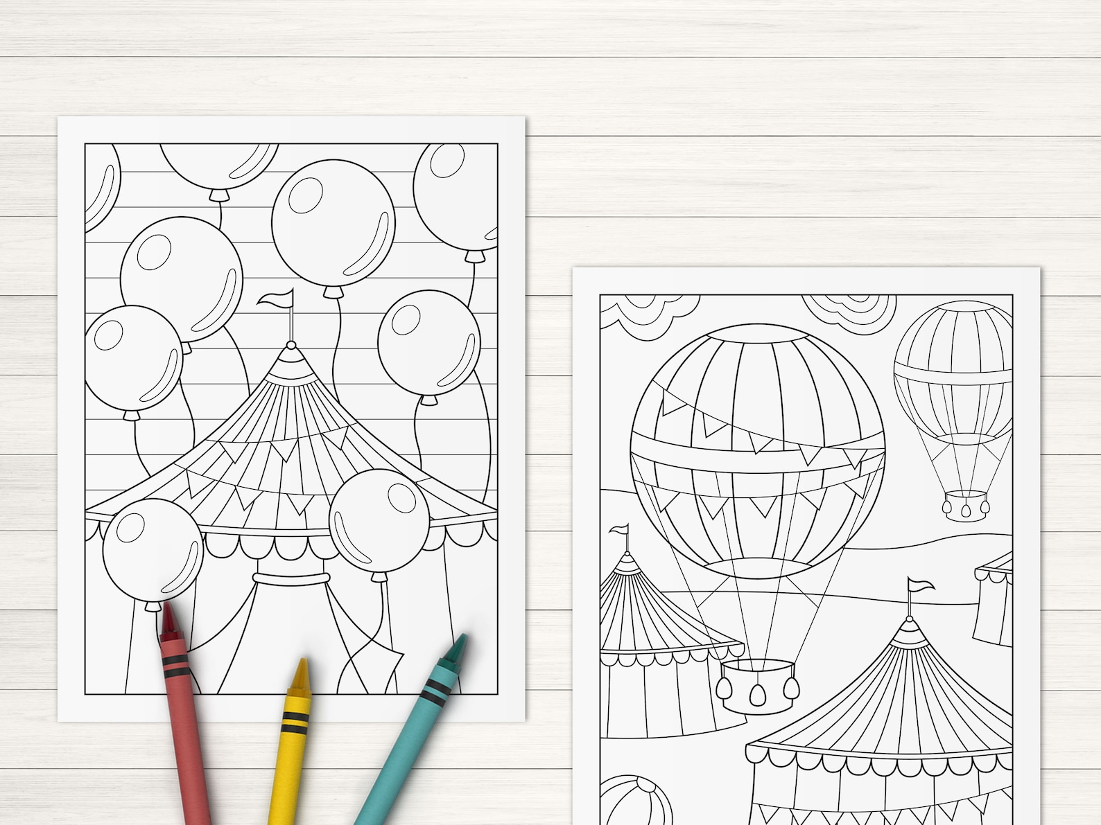 Circus Coloring Pages for Kids Printable, Carnival Party Activity ...