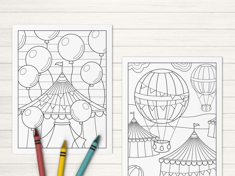 Circus Coloring Pages for Kids Printable, Carnival Party Activity ...