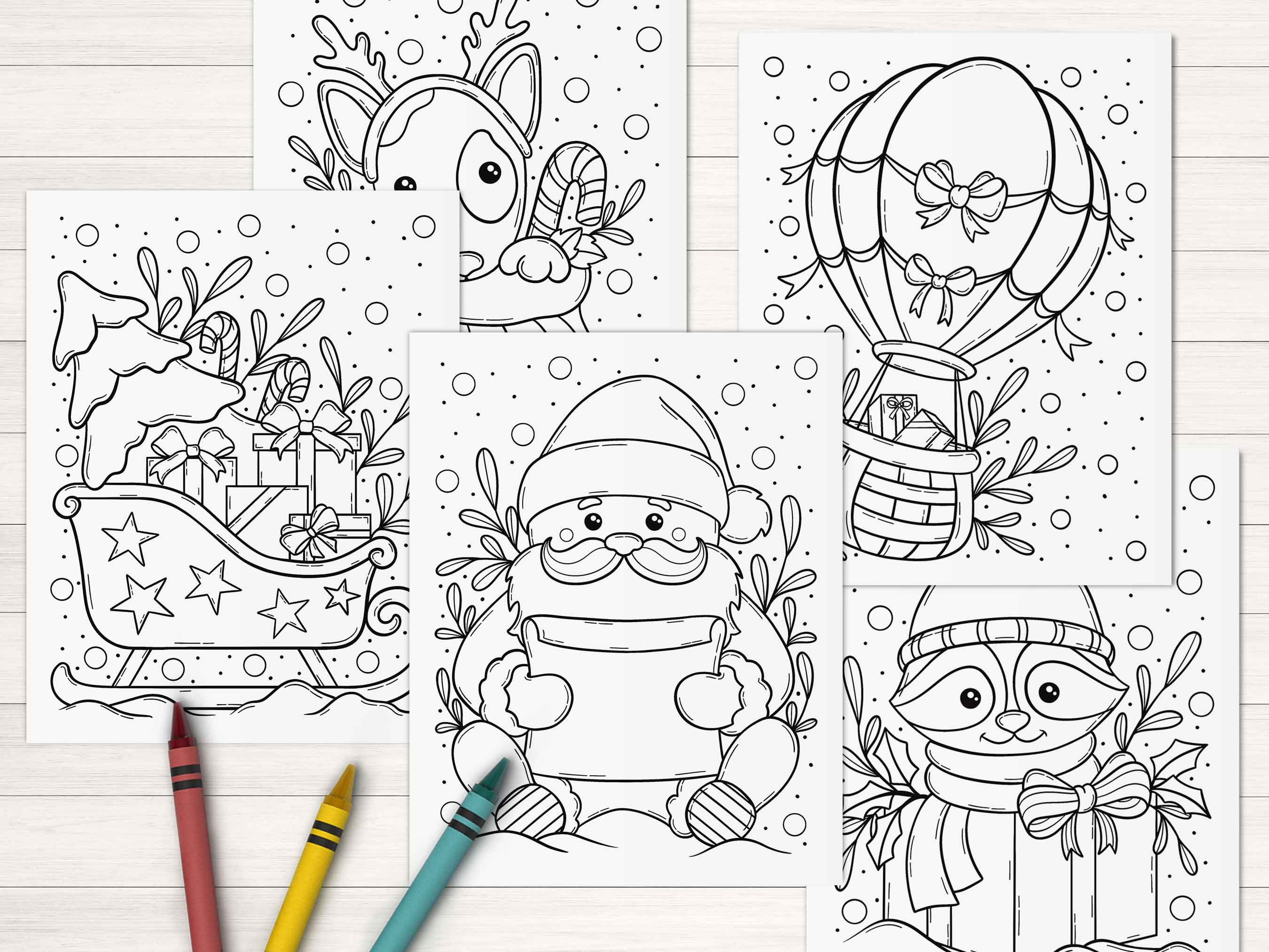 Christmas Coloring Pages for Kids, Printable Coloring Book, Christmas ...