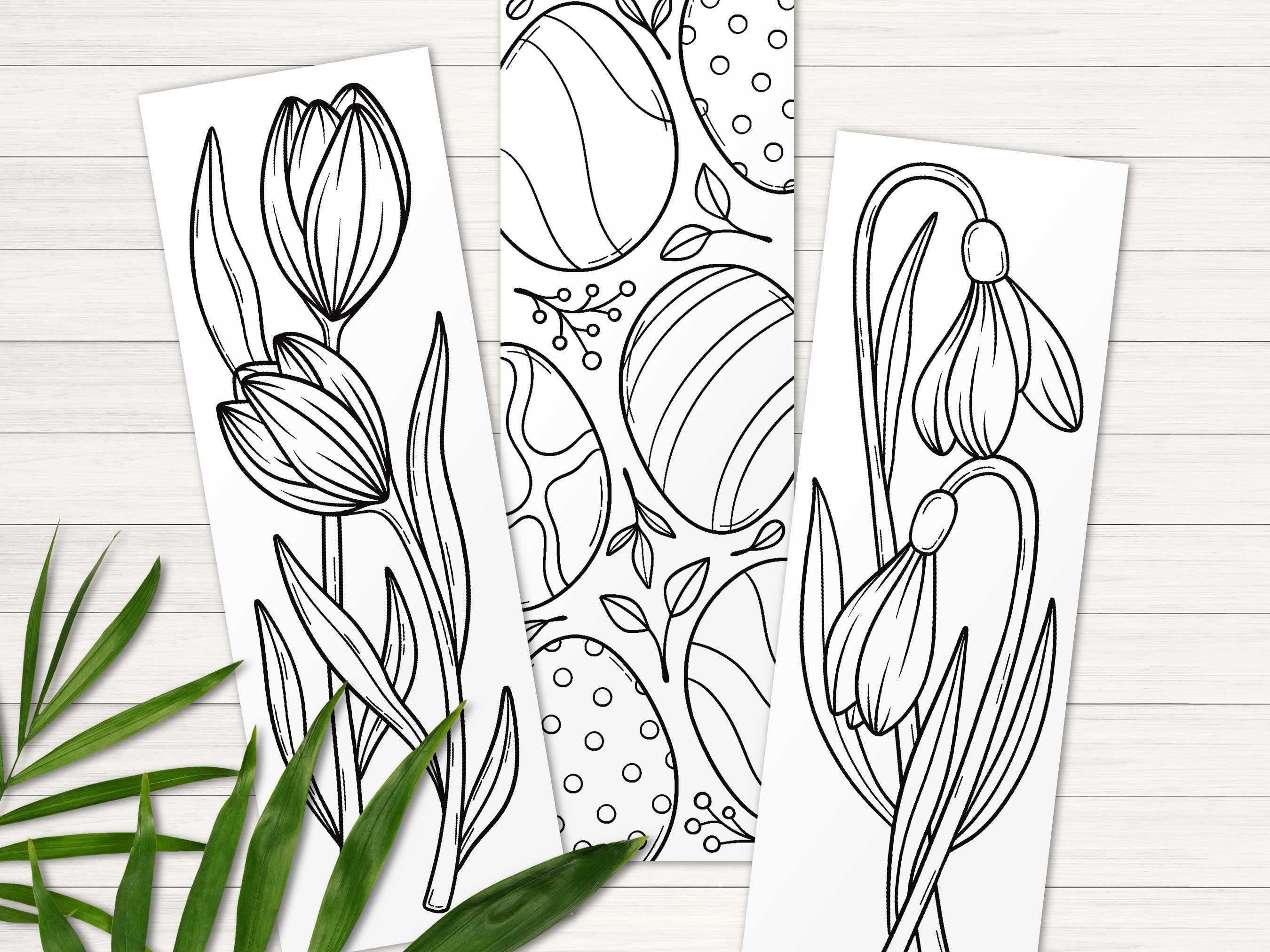 Easter Coloring Bookmarks, Printable Bookmarks to Color, Easter ...