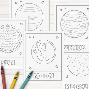 Space Coloring Pages for Kids: Planets & Astronauts (PDF) - Etsy