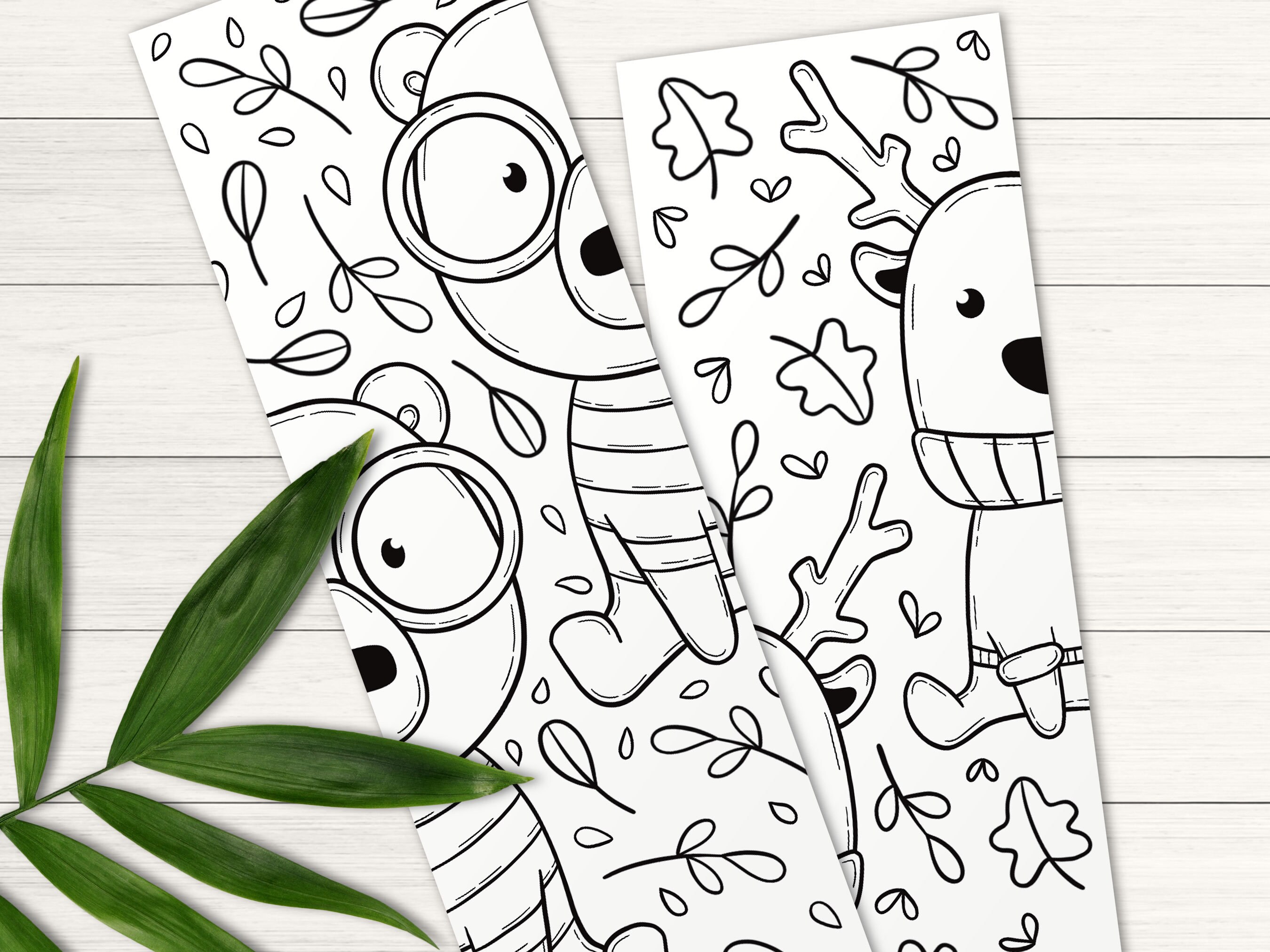 Woodland Animal Coloring Bookmarks for Kids, Fall Bookmarks Printable ...