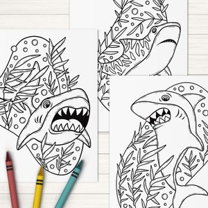Shark Coloring Pages, Sea Animal Coloring Pages for Kids, Ocean ...