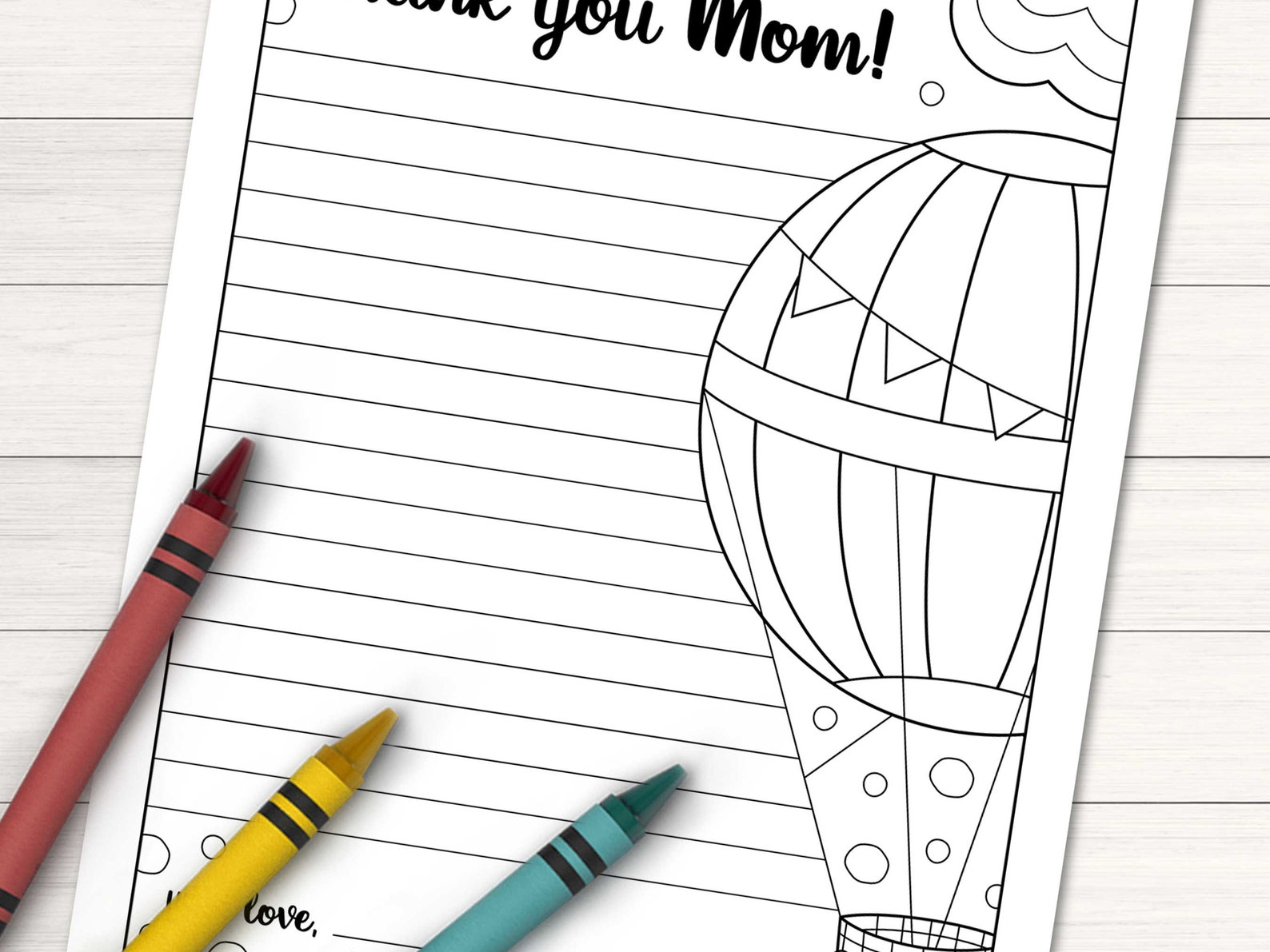 Mothers Day Letter, Printable Coloring Card, Mothers Day Coloring Pages ...