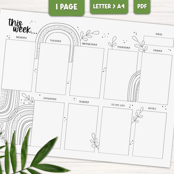 Printable Weekly Planner - Etsy
